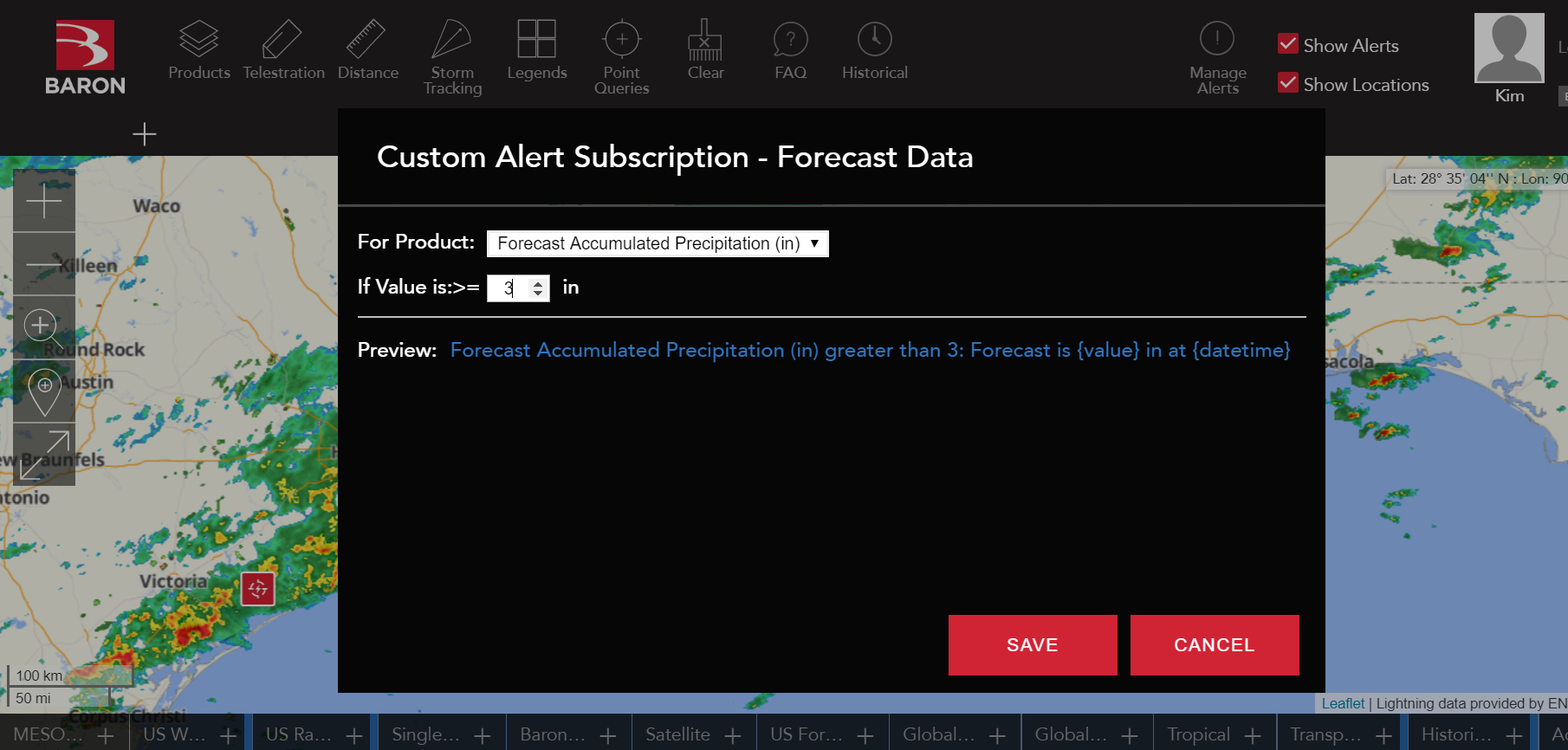 Baron adds user-defined alerts to Threat Net | Meteorological ...