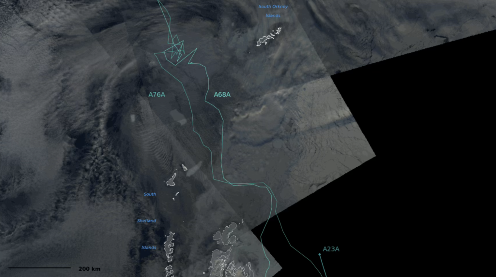 British Antarctic Survey captures the trajectory of the A23a iceberg ...